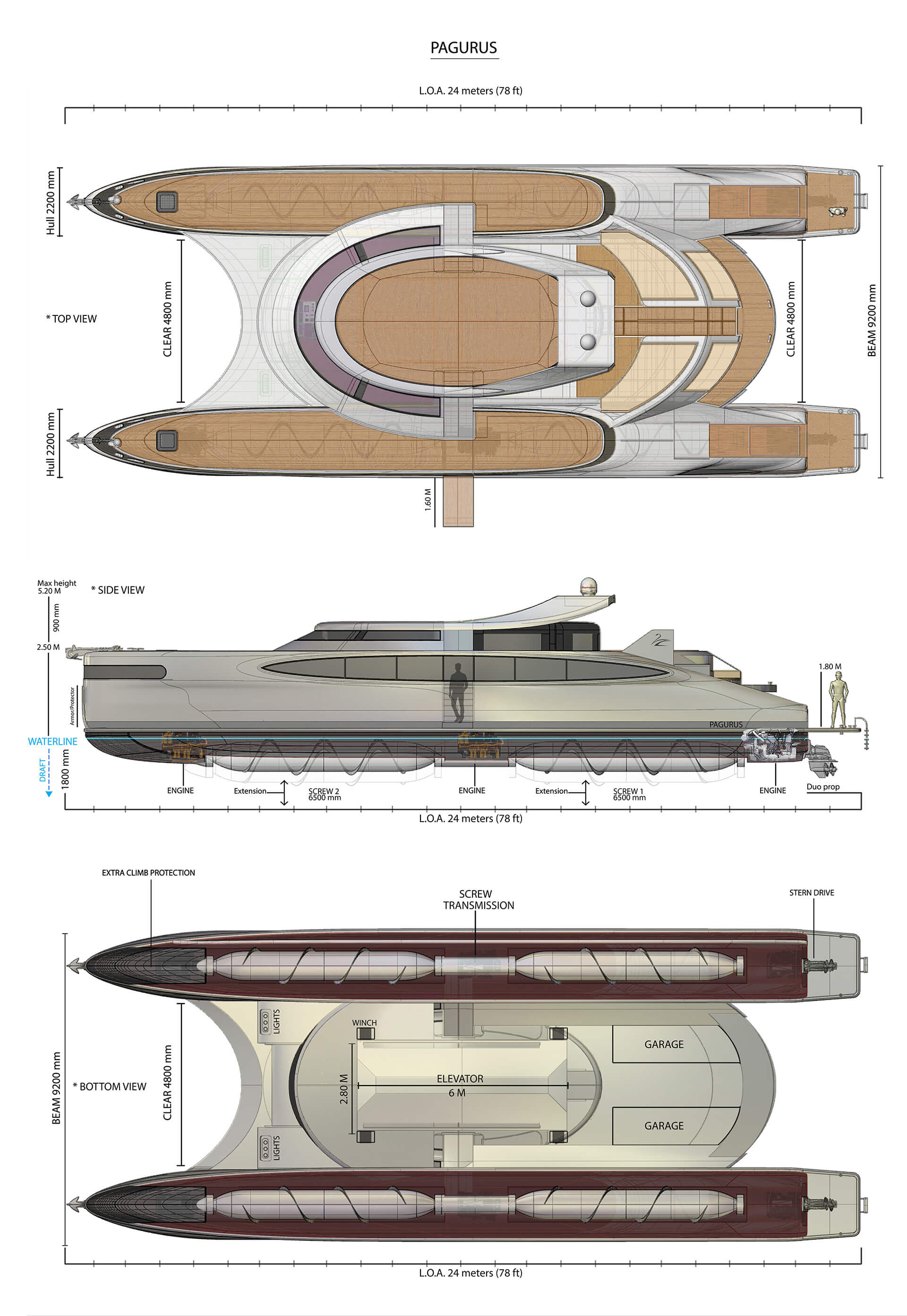 Lazzarini Design Studio’s ‘Pagurus’ is a ‘crab-shaped’ amphibious catamaran